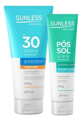 Kit Protetor Solar Sunless 30fps 200g + Loção Pós Sol 120g - Protetor ...