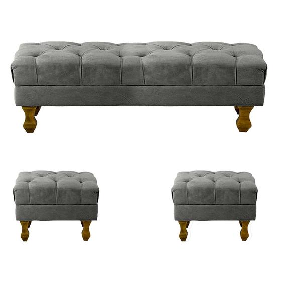 Kit Puff Decorativo Quarto Recepção Painel 2 Luiz Xv de 45x50 e 1 de 1 ...