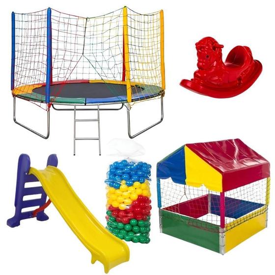 Kit Pula Pula 2,44m + Piscina De Bolinhas 1,00m + 500 Bolinhas ...