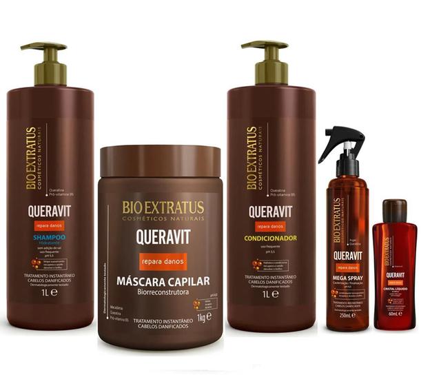 Kit Queravit Tratamento Instantâneo 5 Produtos Bio Extratus - Kit de Tratamento para Cabelos ...