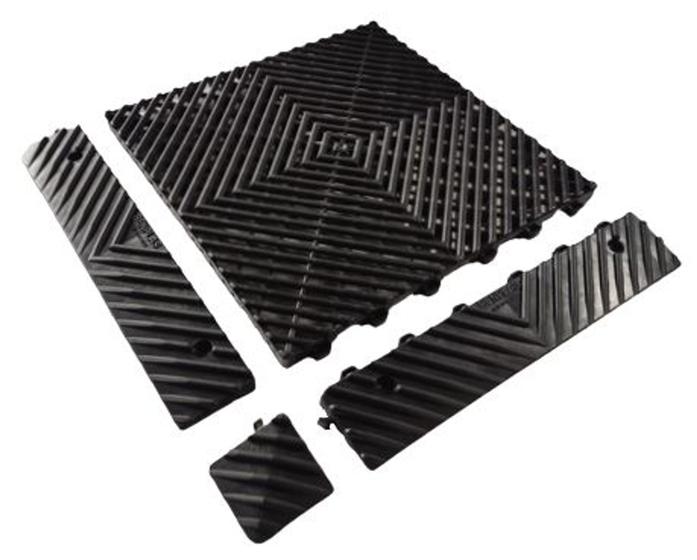 Kit Rampa Do Piso Estrado Modular Benplas - 33cm x 33cm - Preta - 3 Pçs ...