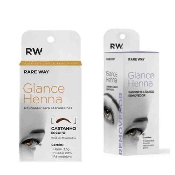 KIT Rare Way Henna Glance Sobrancelha Escolha a cor+Sabonete Liquido ...