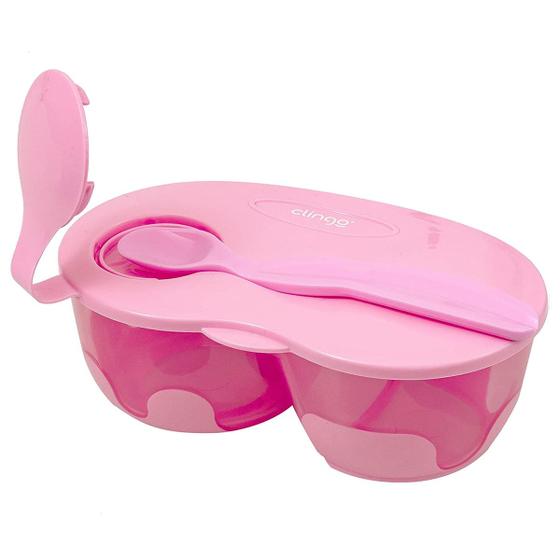 Kit Refeição Infantil Para Criança Com Divisória e Talher 400ml Para ...