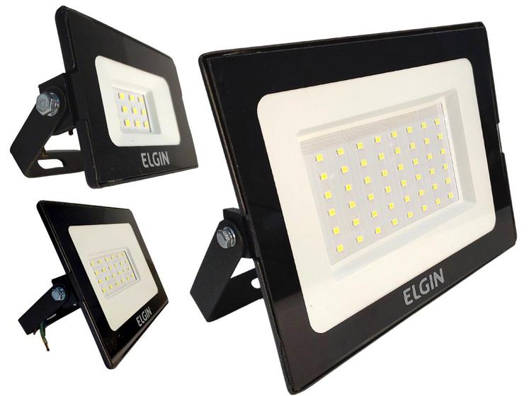 Kit Refletores Led de 10W, 30W e 50W Bivolt 6500K Holofote - ELGIN - Refletor - Magazine Luiza