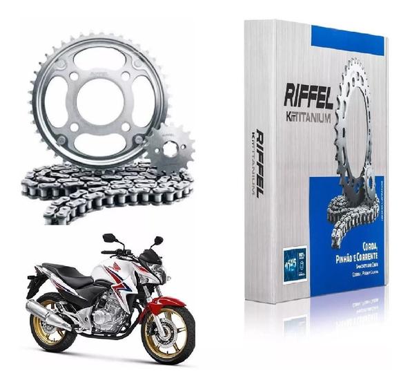 Kit Relação Cb 300 Todas Riffel Kit Titanium 91050 Aço 1045 - Kit ...