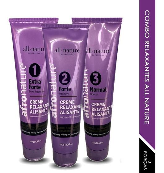 Kit Relaxamento Capilar De Tioglicolato De Amônia 3 Unidades All Nature ...