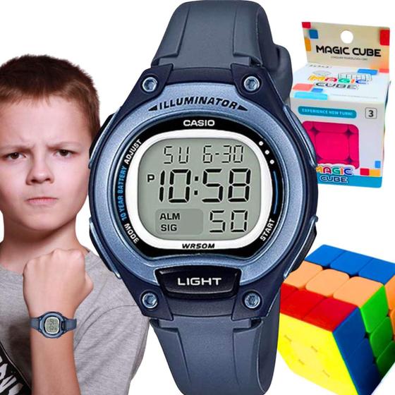 Kit Relógio Casio Infantil Masculino Meninos Digital Resistente Agua 50 ...