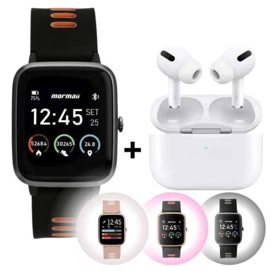 Kit Relógio de Pulso Inteligente Smartwatch Mormaii Life MOLIFE ...