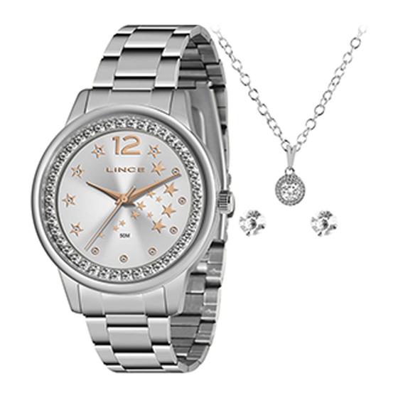 Kit Relógio Lince Feminino Analógico Prata Original Nfe LRMJ140L KN61 ...
