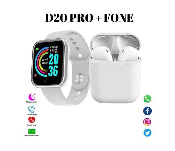 Kit Relogio Smartwatch Inteligente Y68 + Fone inPods 12 Bluetooth ...