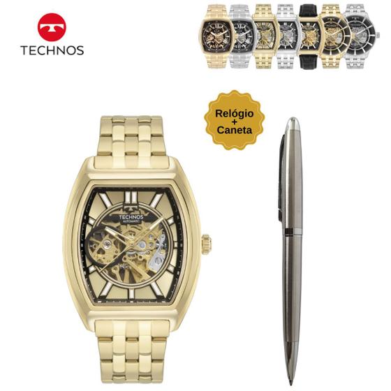 Kit Relógio Technos Masculino Aço Inóx Prova Dágua Automático Classic ...