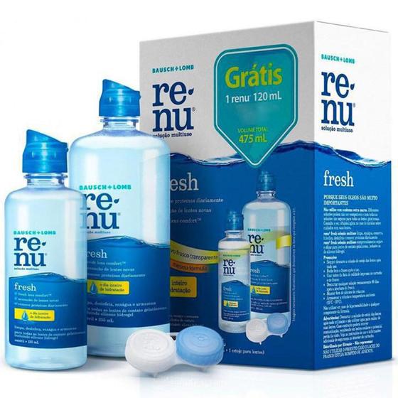 Kit Renu Fresh Solução Multiuso Para Lentes 355ml + Renu fresh 120ml ...