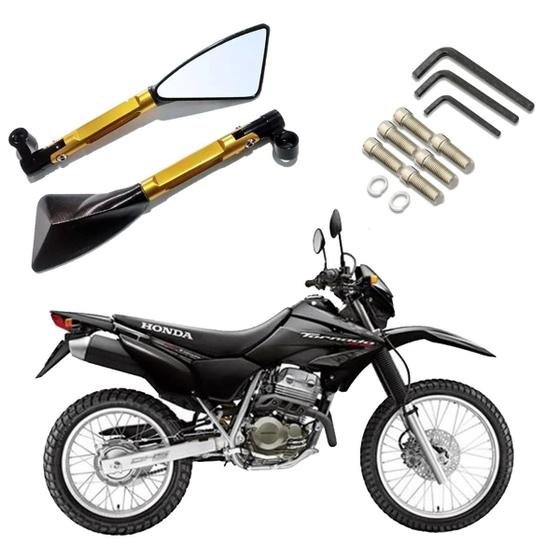 Kit Retrovisor Esportivo Triangular R08 para Moto Honda XR 250 Tornado ...