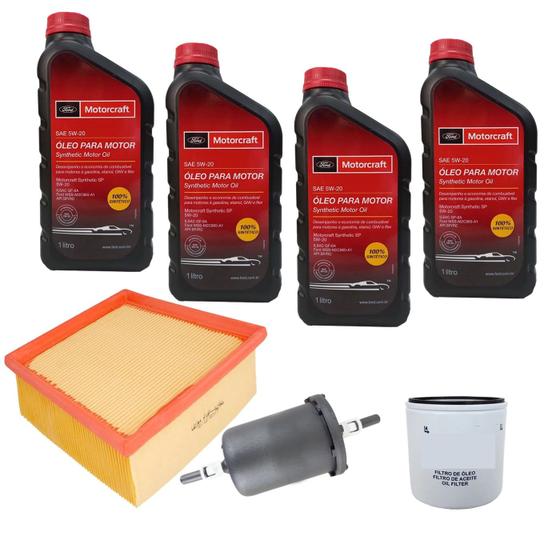 Kit Revisão 4 Litros de Óleo 5W20 100% Motorcraft + Filtros de óleo+Combustível+Ar Ford Ka ...