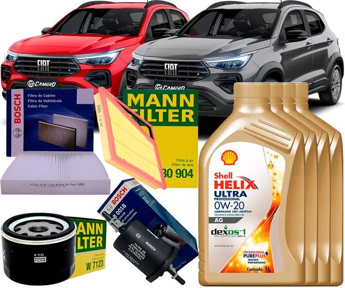 Kit Revisão Troca De Óleo 0w20 e Filtros Fiat Pulse 1.3 8v 2021 2022 ...