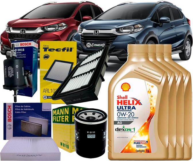 Kit Revisão Troca de Óleo 0w20 e Filtros Honda Wrv 1.5 16v 2017 2018 ...