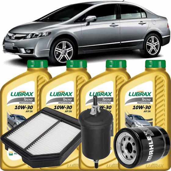 Kit Revisão Troca De Óleo 10w30 Filtros Oleo Combustível E Ar Honda ...