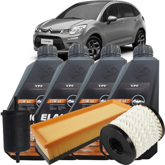Kit Revisão Troca De Óleo 10W40 Citroen C3 1.5 8V Tendance Origine ...