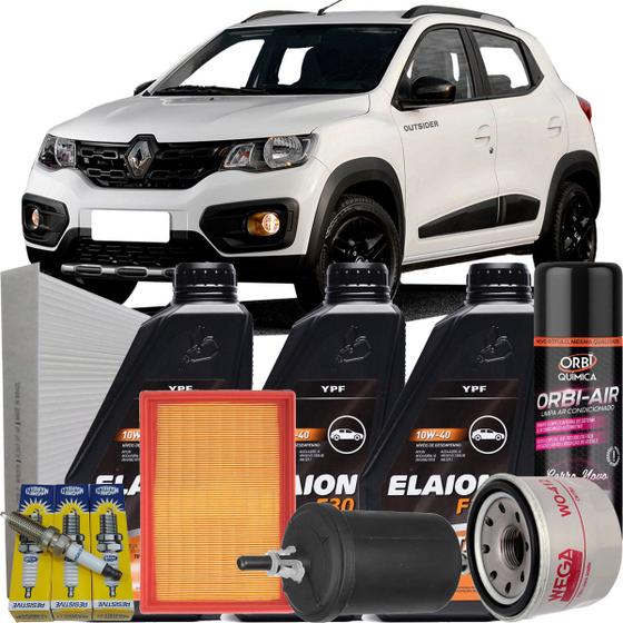 Kit Revisão Troca De Oleo 10W40 Filtros Velas Renault Kwid 1.0 12v 2017 ...