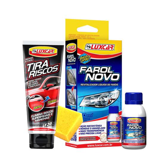 Kit Revitalizador De Carro Limpa Farol Tira Riscos E Manchas - LUXCAR - Tira Risco Automotivo ...