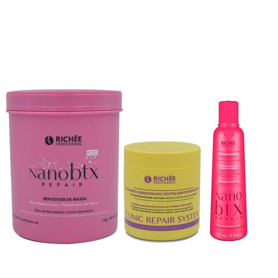 Kit Richée Nanobtx + Shampoo Antirresiduo e Clinic Repair - Richée ...