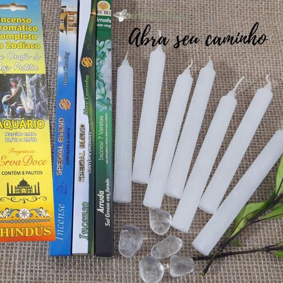 Kit Ritual Abertura de Caminho - Hérctos - Verde e Prata - Pedras ...