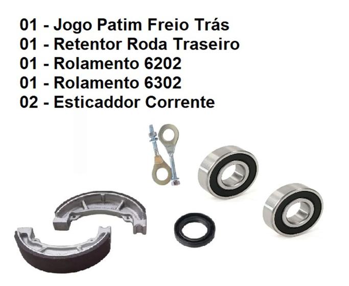 Kit Roda Traseira Rolamento Patim Retentor Titan / Today 1983 até 1999 ...