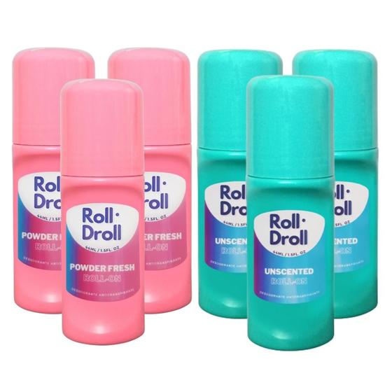 Kit Roll Droll 3 Desodorante Powder + 3 Desodorante Azul - Desodorante ...