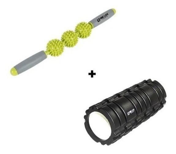 Kit Rolo Massagem Foam Roller Miofascial + Bastão - Infinity - Rolo de ...