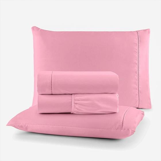 Kit Roupa de Cama Queen 4 Peças 400 Fios Toque Suave - Charme do Lar ...