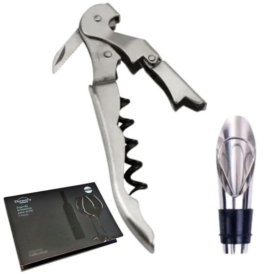 Kit Saca Rolha De Pressão Com Bico Dosador Para Vinho Master Edition ...