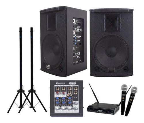 Kit Saga 12 380w Mesa De Som Microfone S/ Fio 2 Tripés Bar Voz Loja ...