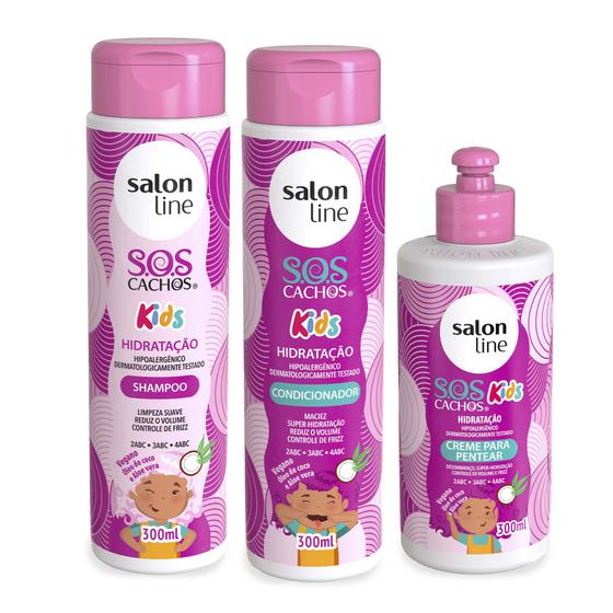 Kit Salon Line Cachos Infantil Shampoo + Condicionador + Creme - S.O.S ...