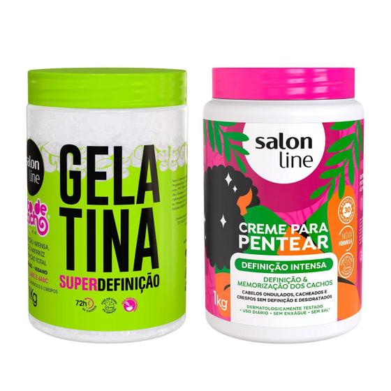 Kit Salon Line Creme de Pentear Definição Intensa + Gelatina Super ...