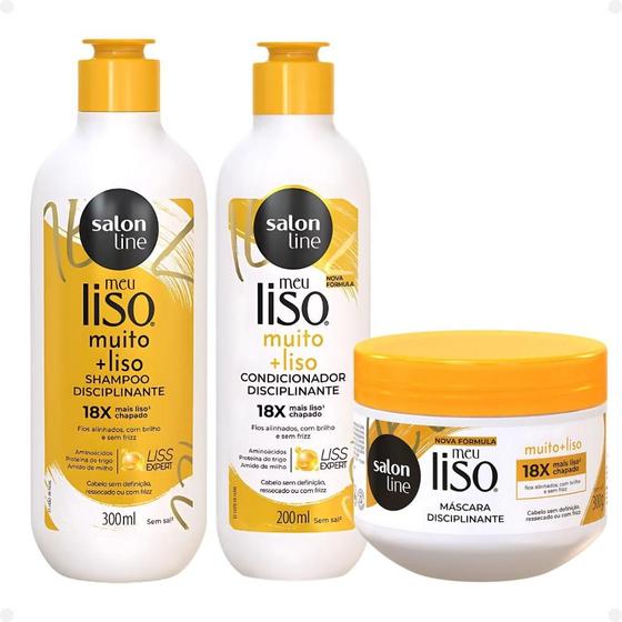 Kit Salon Line Meu Liso Muito + Liso Disciplinante: Shampoo 300ml e ...