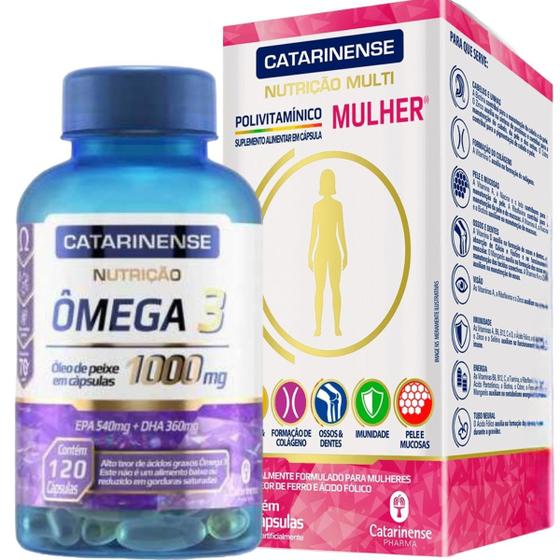 Kit Saúde Todo Dia Catarinese Ômega 3 + Mult Homem 60 Caps ...