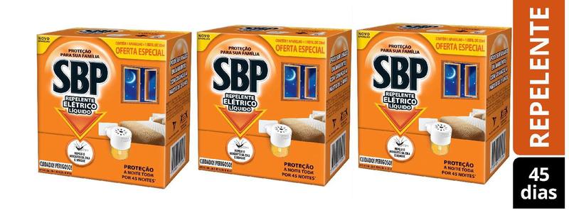 Kit Sbp Repelente Elétrico Tomada 3 Aparelho + 3 Refil 35ml - Repelente ...