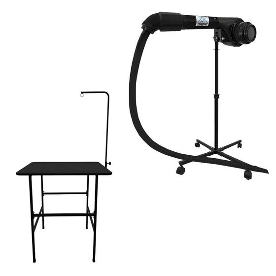 Kit secador soprador 2 em 1 e mesa de tosa fixa trino pet profissional ...