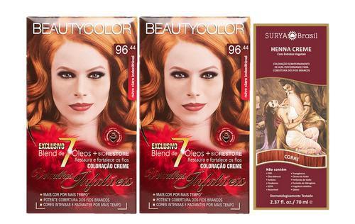 Kit Segredo da Cor - Beauty Color 96.44 e Henna Creme Cobre - Henna ...