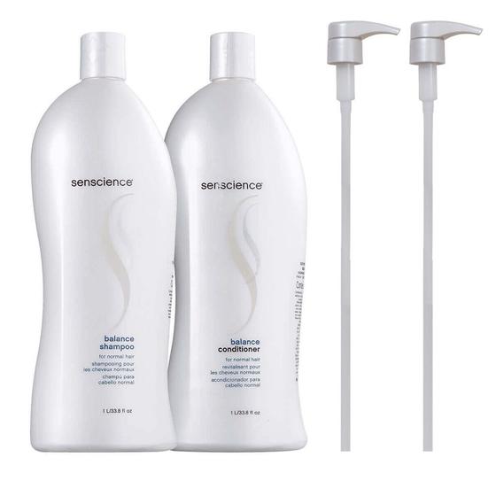 Kit Senscience Balance Shampoo 1000ml + Condicionador 1000ml + Válvulas ...