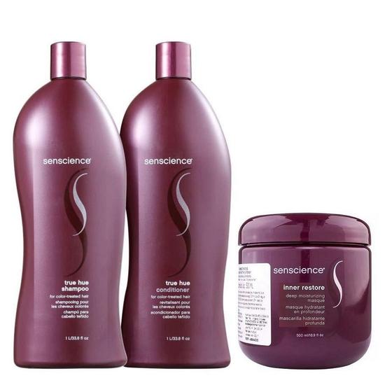 Kit Senscience True Hue Shampoo + Condicionador 1 Litro + Máscara 500g ...