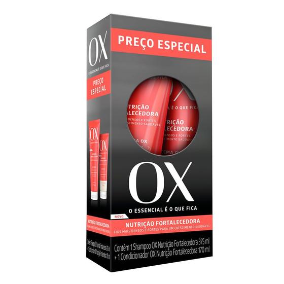 Kit Shampoo 375ml + Condicionador 170ml OX Nutrição Fortalecedora - Kit ...