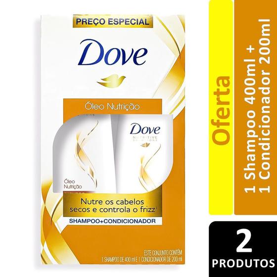 Kit Shampoo 400ml + Condicionador 200ml Dove Nutritive Solutions Óleo ...