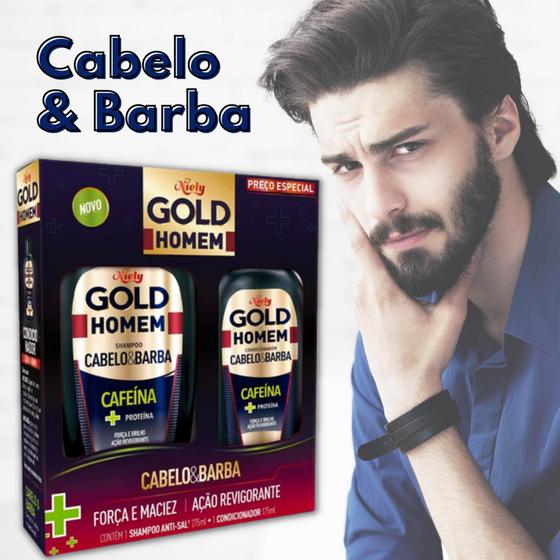 Kit shampoo Anti-Sal 275ml + Condicionador 175ml Homem Cabelo e Barba ...