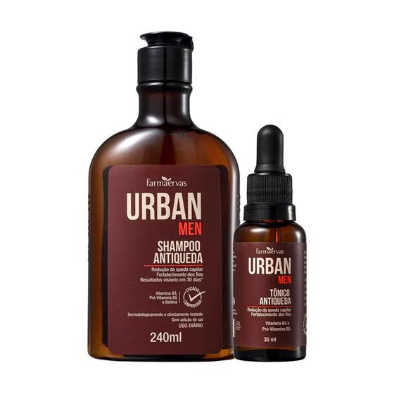 Kit Shampoo Antiqueda 240ml e Tônico Capilar 30ml Urban Men ...