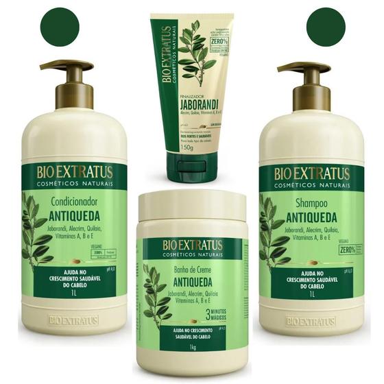 Kit Shampoo + Condicionador + Banho de Creme e Finalizador Antiqueda ...