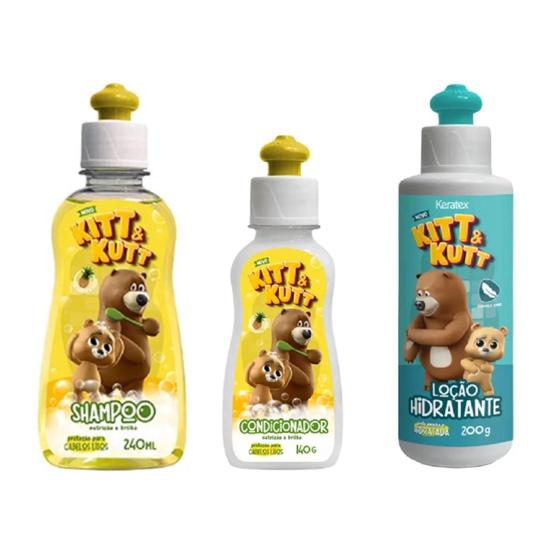 Kit shampoo condicionador cabelos lisos hidratante corporal kitt e kutt ...