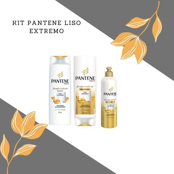 Kit Shampoo+ Condicionador+ Mascara Pantene Liso Extremo - Kit de Tratamento para Cabelos ...