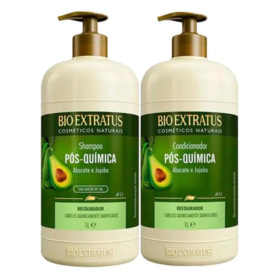 Kit Shampoo e Condicionador Bio Extratus Pós Química Abacate 1L - Kit ...
