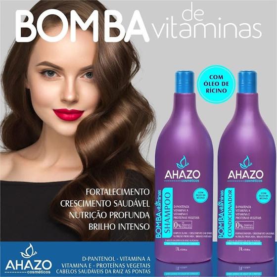 Kit Shampoo e Condicionador Bomba de Vitaminas 1litro - Ahazo - Kit ...